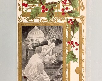 Mistletoe Postcard - Etsy