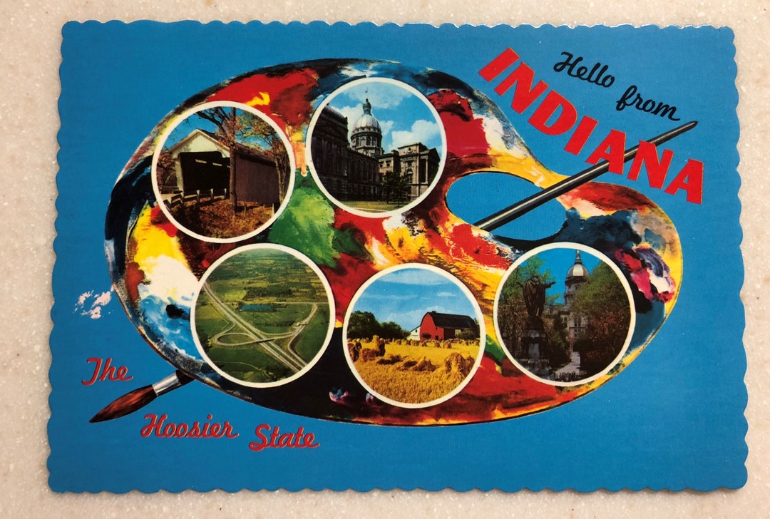 Vintage Indiana Postcard the Hoosier State IN Views of the State - Etsy