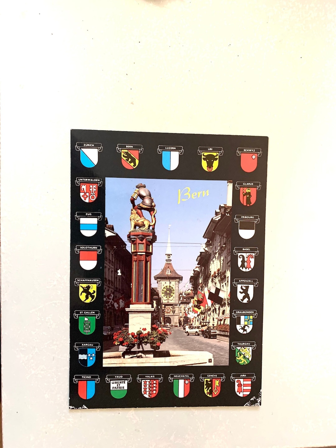 Vintage Postcard Bern Switzerland Cantons & Clock Tower - Etsy