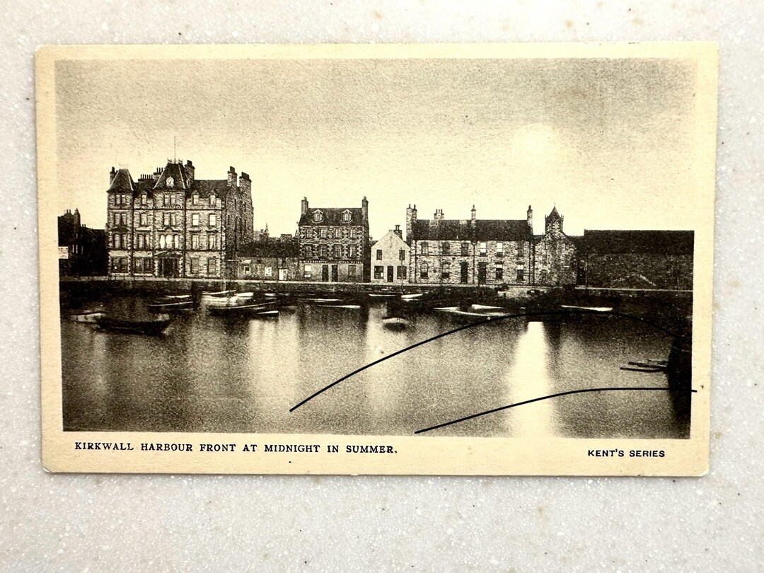 Vintage Postcard Scotland Kirkwall Harbor at Midnight in Summer - Etsy