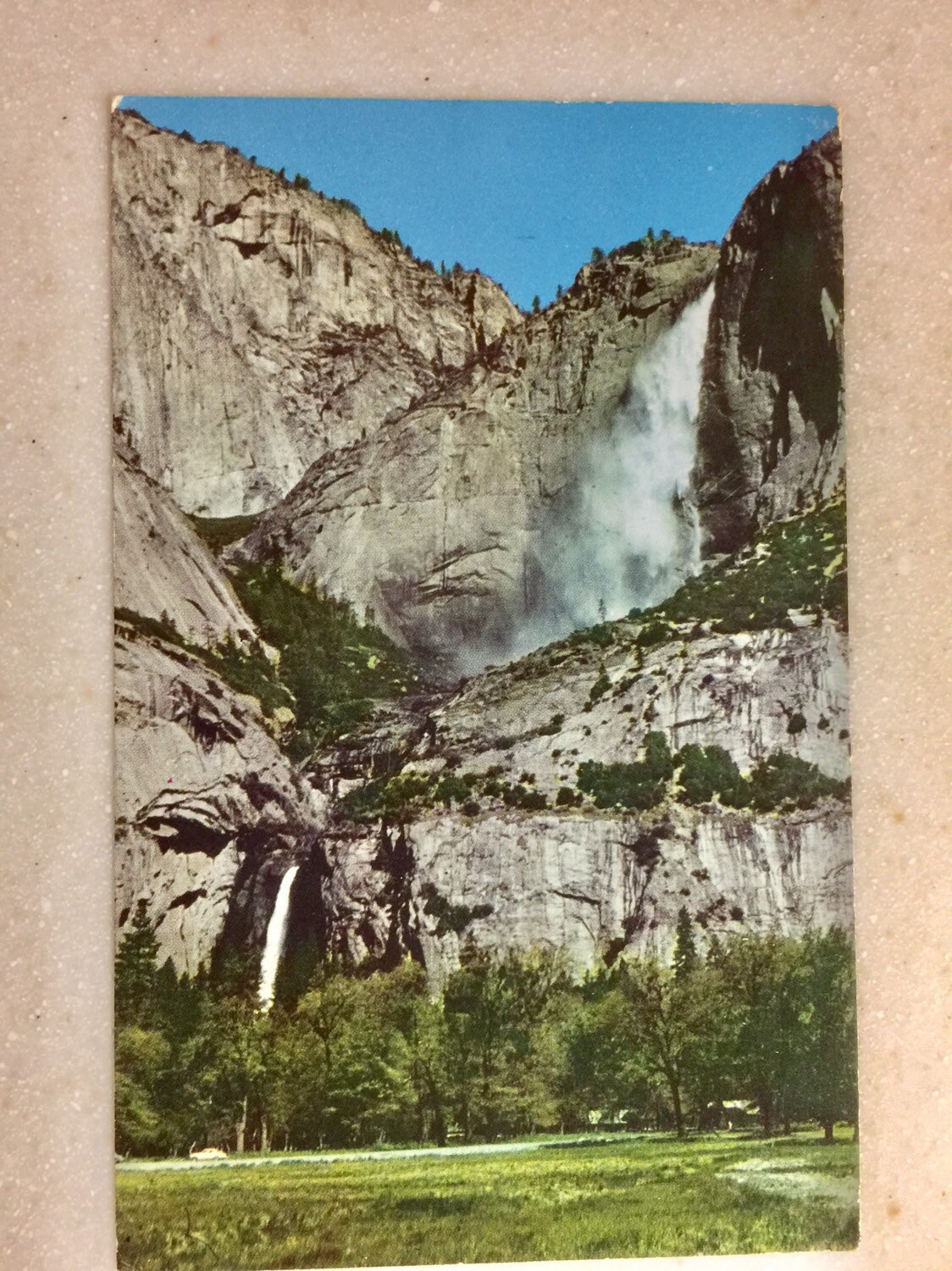 Postcards Yosemite National Park Bridal Veil Fall and Rainbow ...