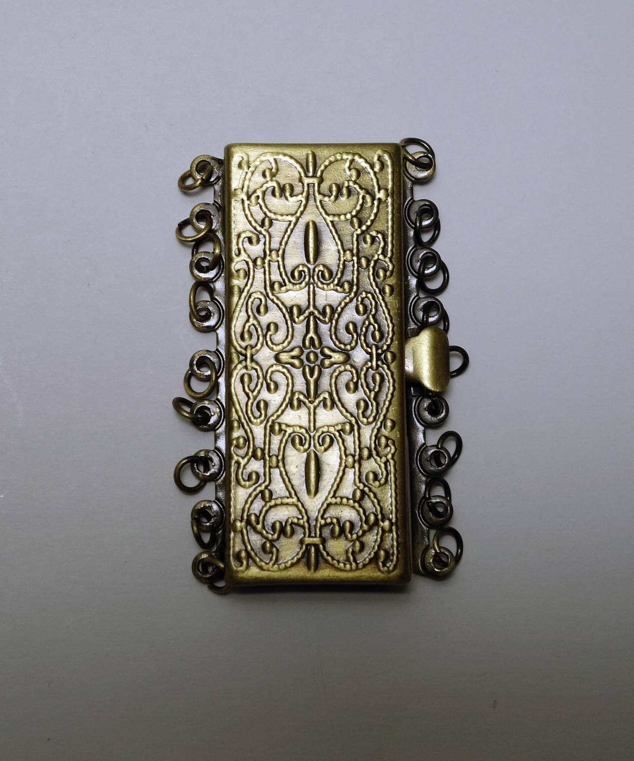 10 MULTI STRAND BOX Clasps, 9 Strands Box Clasp Antique Brass With Jump ...