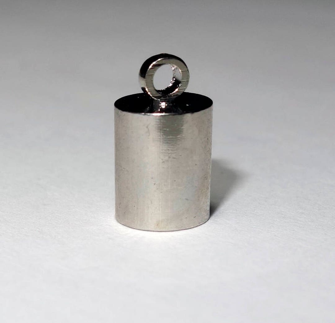 25 CORD ENDS 6MM Inside Diameter- High Quality Metal Cord Tip With Loop ...