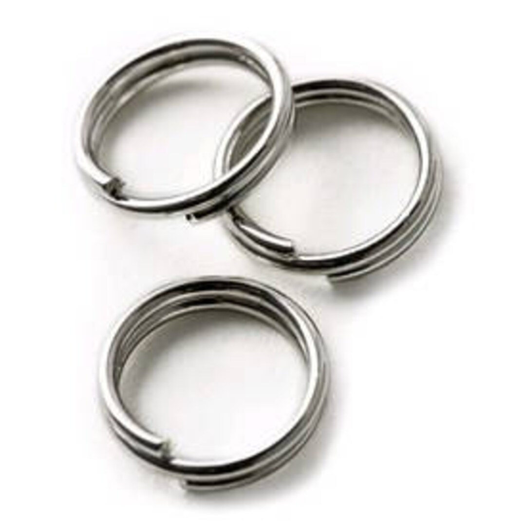 100 METAL SPLIT RINGS 6MM - 100 pieces - Nickel plate color, nickel ...