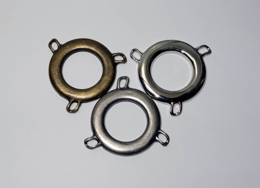THREE LOOPS CONNECTOR- Large Round Connector 50MM- Plating Gunmetal ...