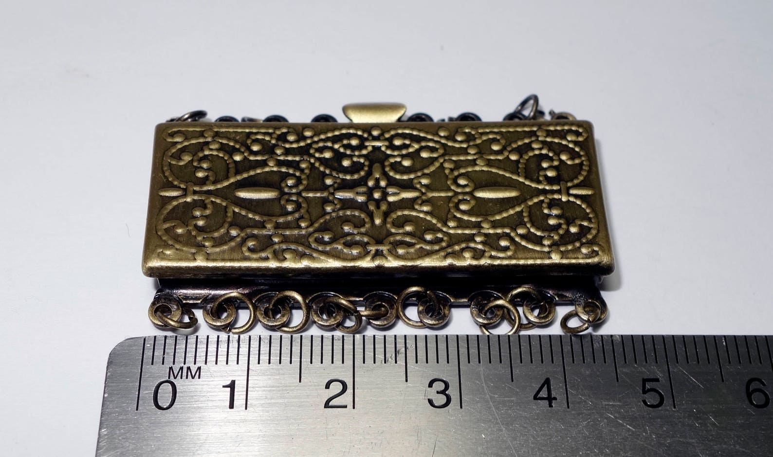 10 MULTI STRAND BOX Clasps, 9 Strands Box Clasp Antique Brass With Jump ...