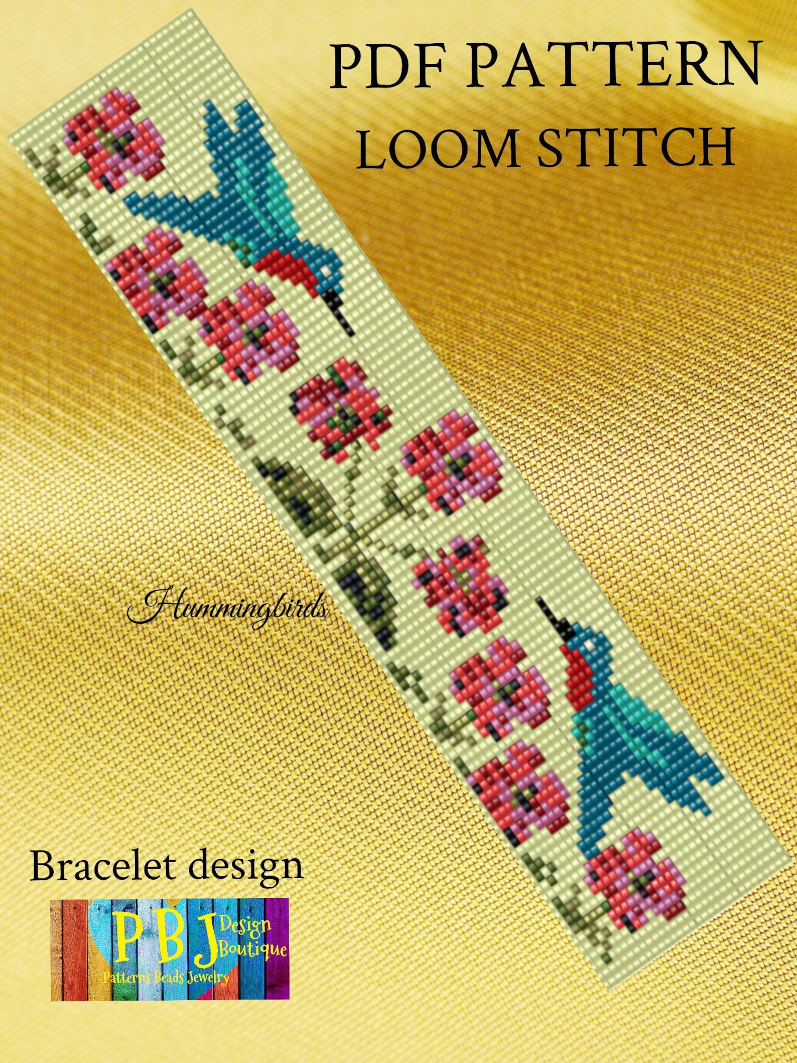 Hummingbirds Loom Pattern, Loom Pattern, Loom Bracelet, Loom Beading ...