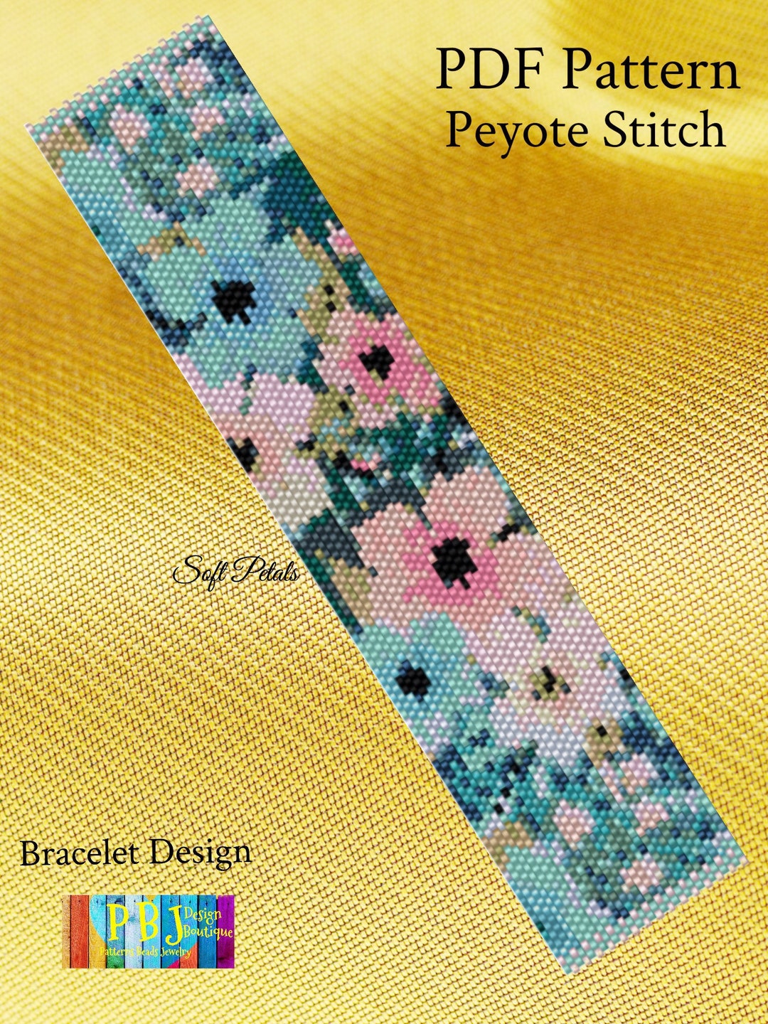 Soft Petals Peyote Pattern, Peyote Patterns, Peyote Bracelet, Peyote ...