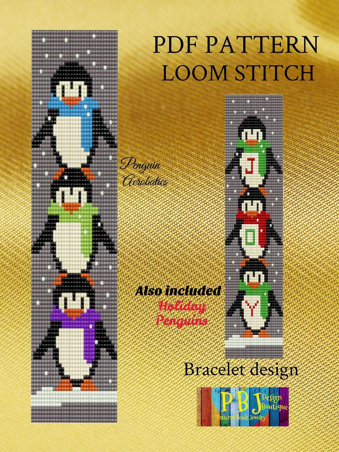 Penguin Acrobatics Loom Pattern, Loom Patterns, Bead Loom Pattern ...