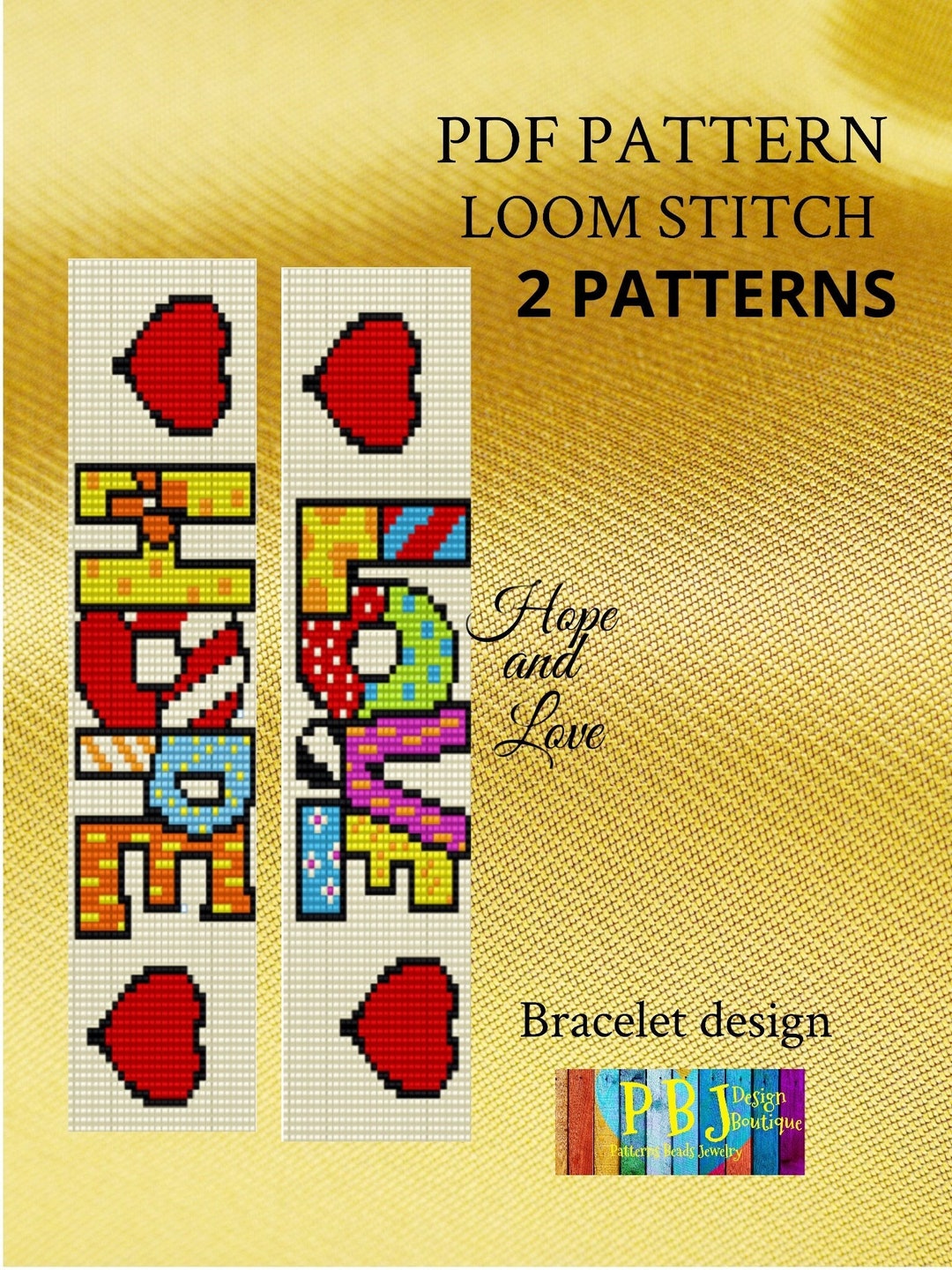 Hope and Love Loom Patterns, Loom Pattern, Loom, Loom Beaded Bracelet ...
