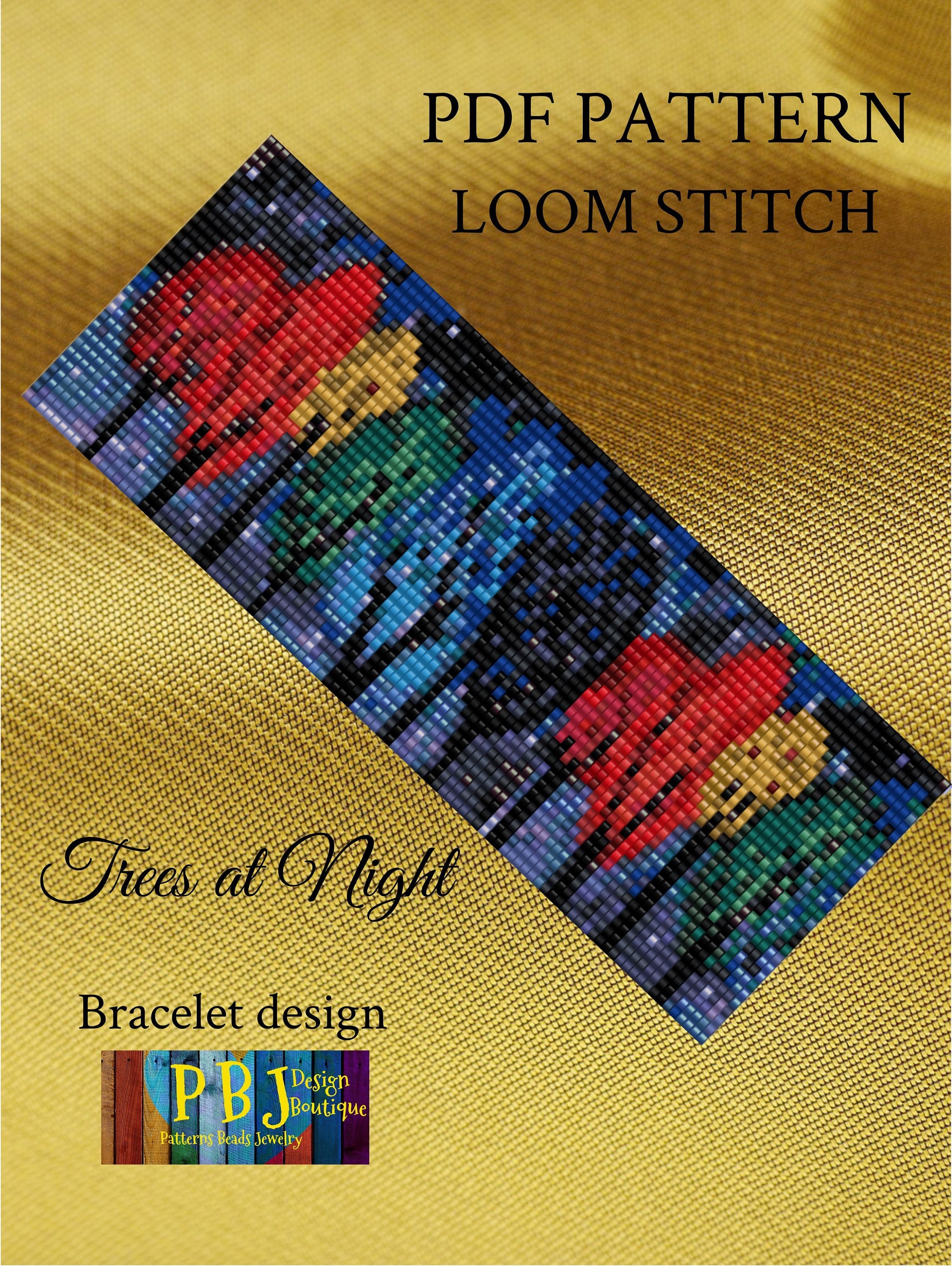 Trees at Night Loom Pattern, Loom Bracelet, Instant Download, PDF ...