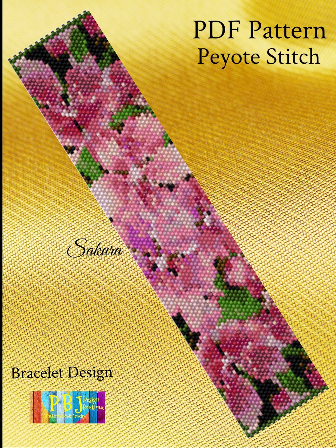 Sakura Peyote Pattern, Peyote Pattern, Peyote Bracelet, Peyote ...