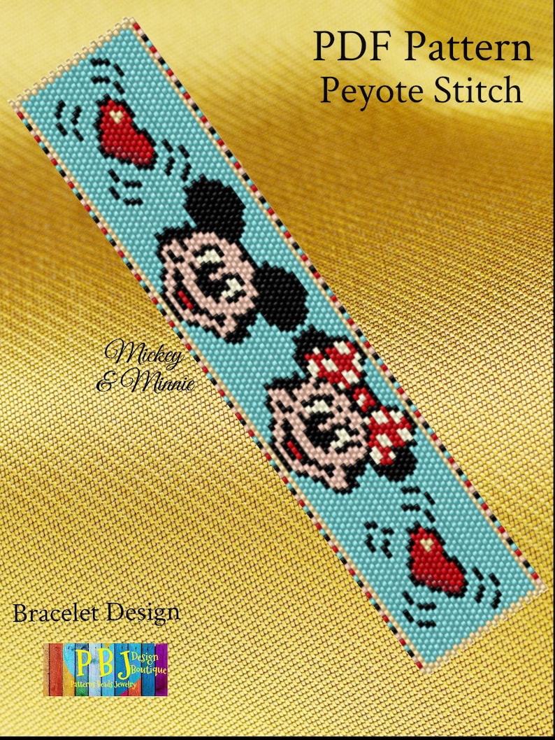 Mickey and Minnie Peyote Pattern, Peyote Pattern, Peyote Patterns ...