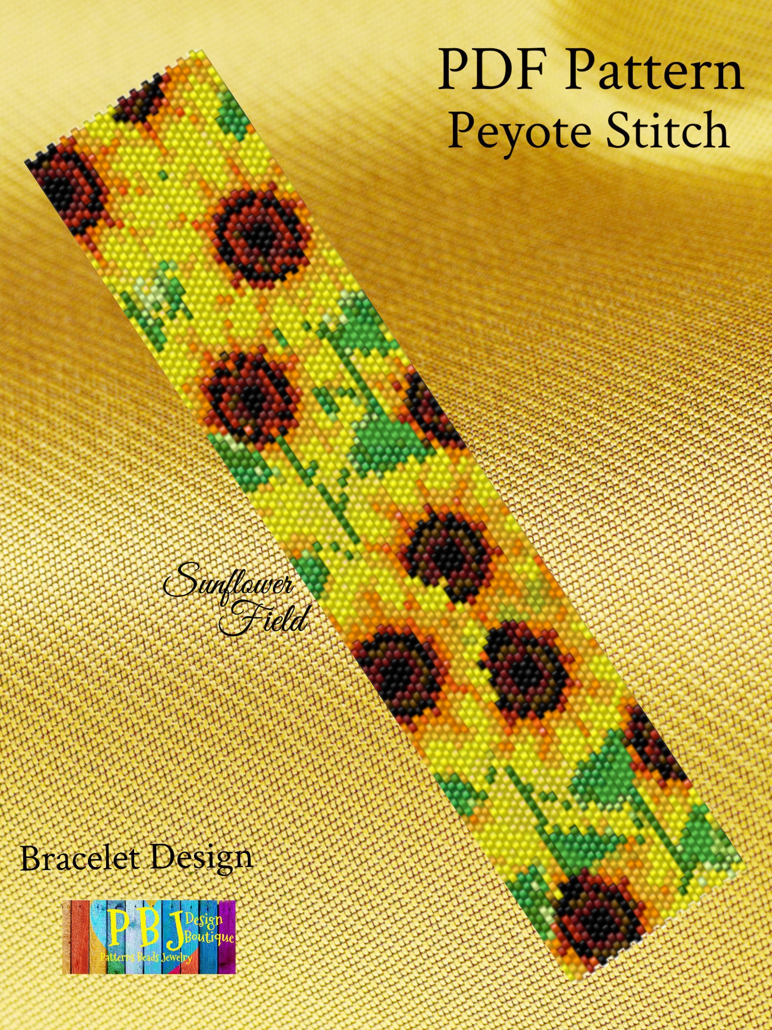 Sunflower Field Peyote Pattern, Peyote Pattern, Peyote Patterns, Peyote ...