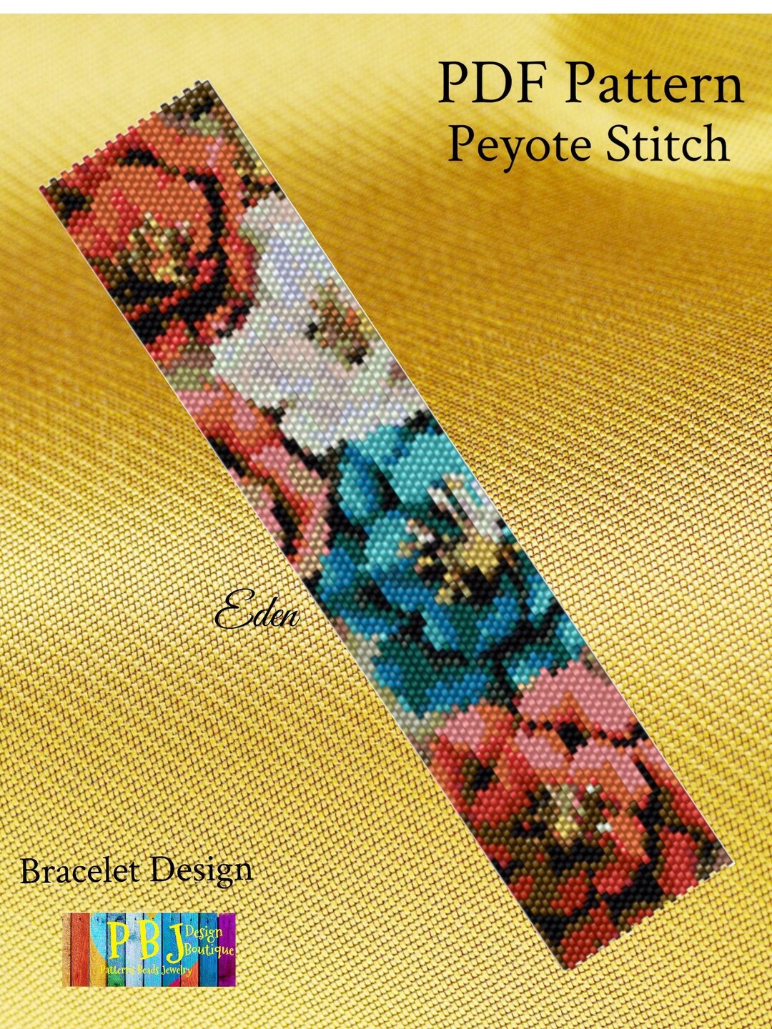 Eden Peyote Pattern, Peyote Pattern, Peyote Bracelet, Floral Pattern ...