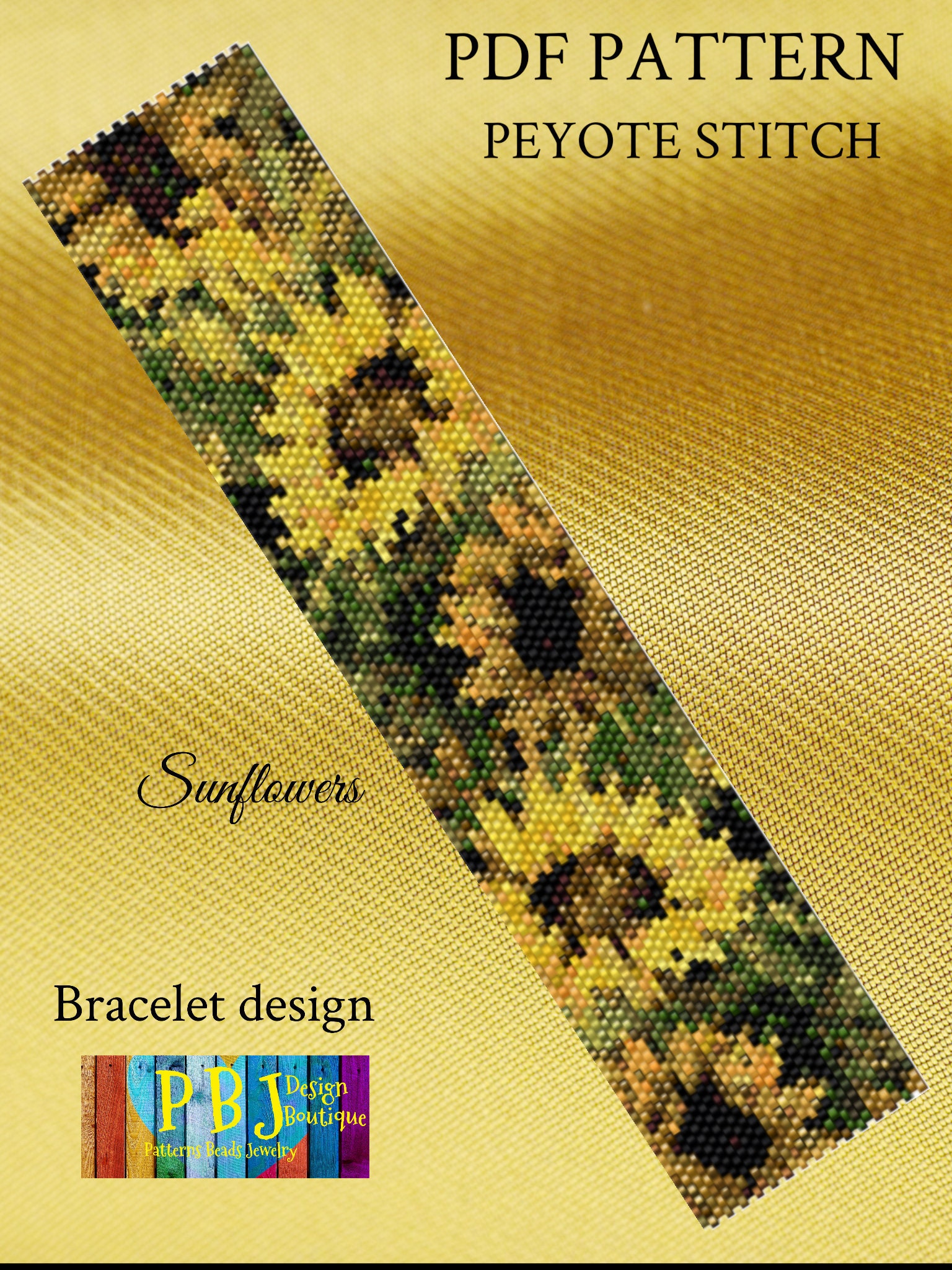 Sunflower Peyote Pattern, Peyote Beading, Peyote Graph, Sunflower ...