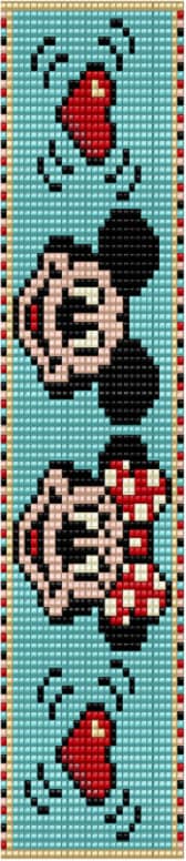 Mickey and Minnie Loom Pattern, Loom Pattern, Loom Patterns, Bead Loom ...