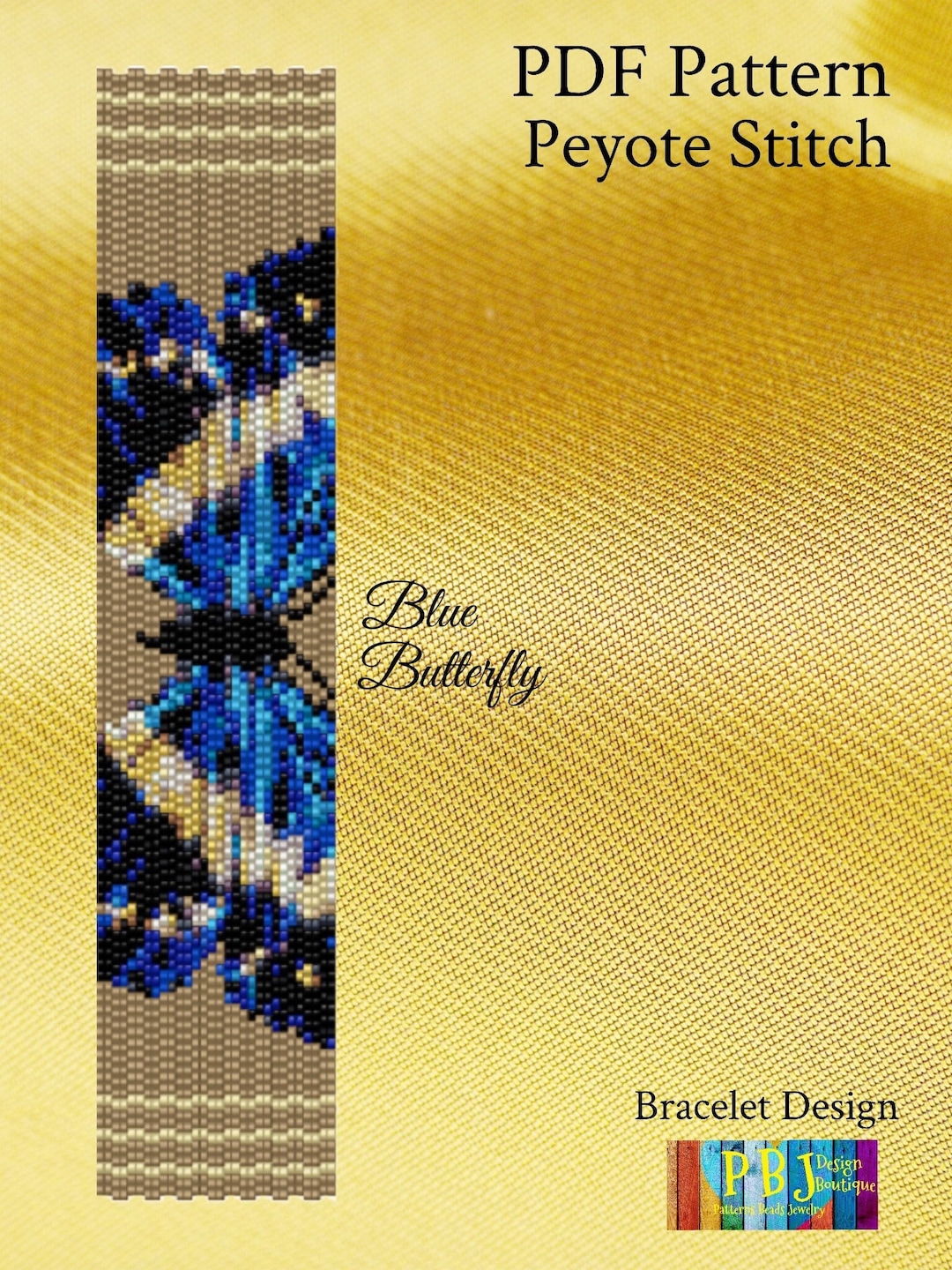 Blue Butterfly Peyote Pattern, Peyote Pattern, Peyote Patterns, Peyote ...
