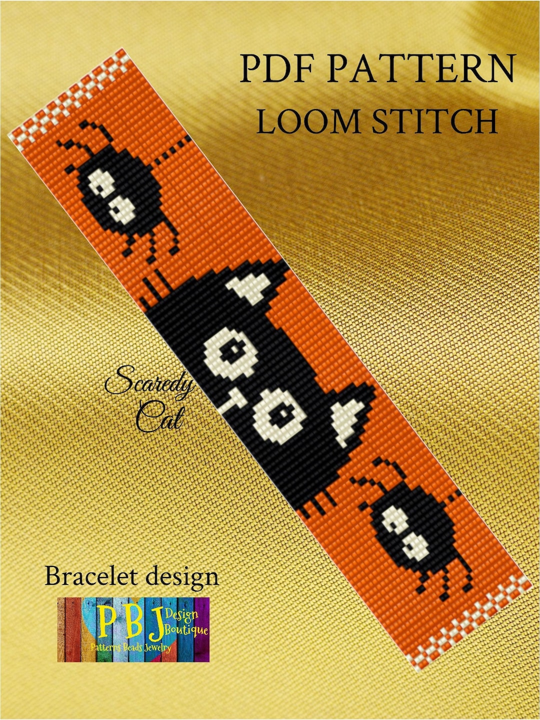 Scaredy Cat Loom Pattern, Bead Loom Pattern, Loom Pattern, Loom ...