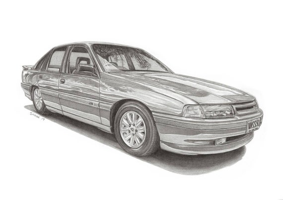 Holden VNSS Commodore A3 Print off Original Pencil Drawing | Etsy