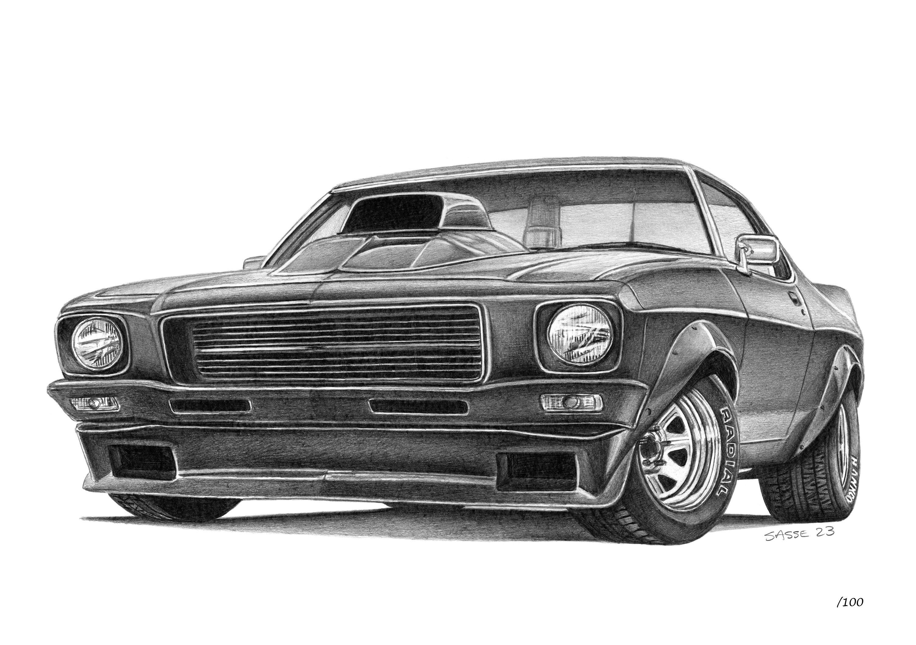 Mad Max "nightrider" HQ Monaro Pursuit Special A3 Print off Original ...