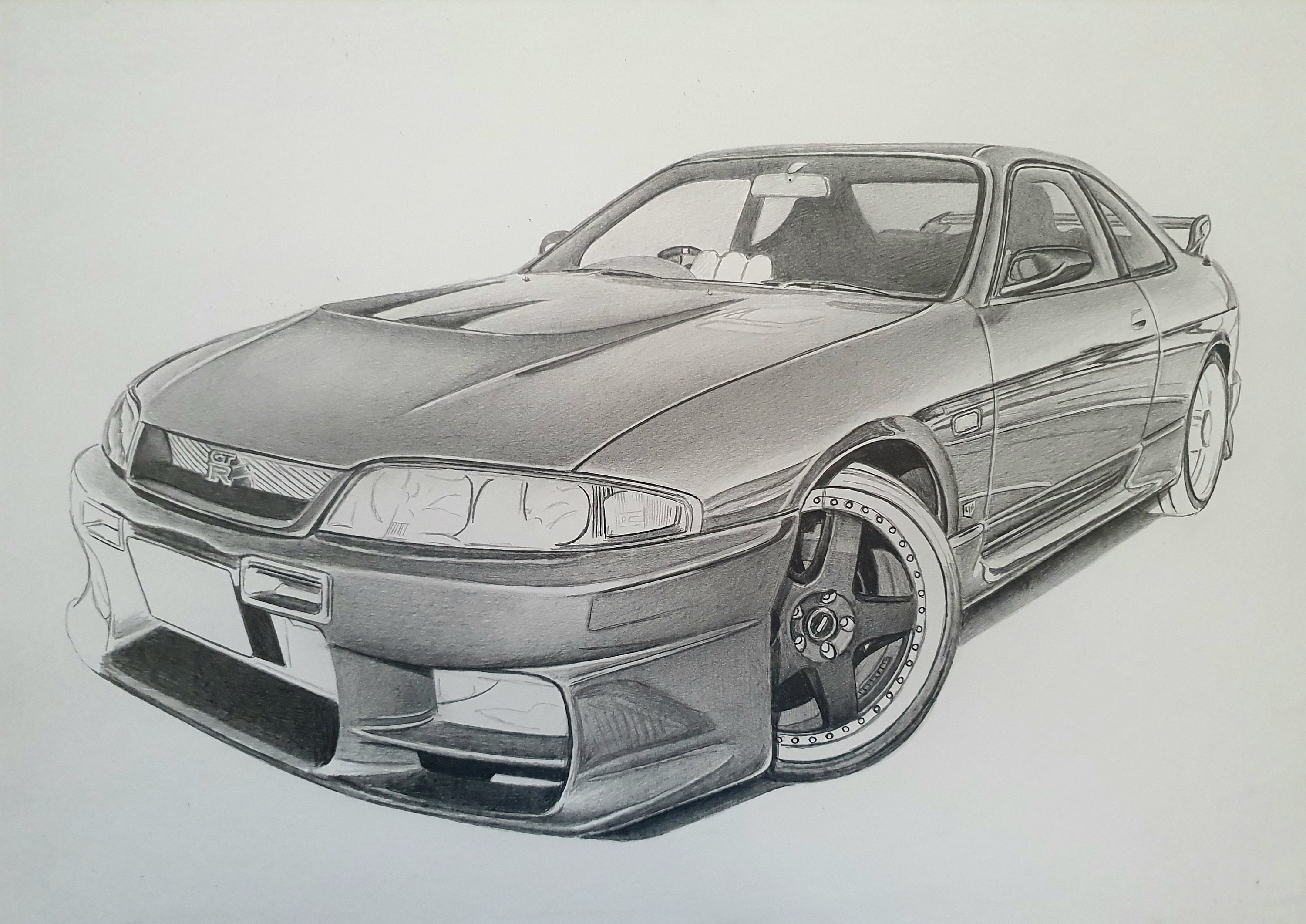 Orginal Artwork Nissan Skyline R33 GTR A3 Fine Art Graphite - Etsy