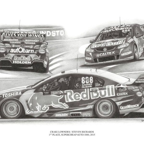 Holden Torana LX SLR5000 Print off Original Pencil Drawing Limited 50 ...
