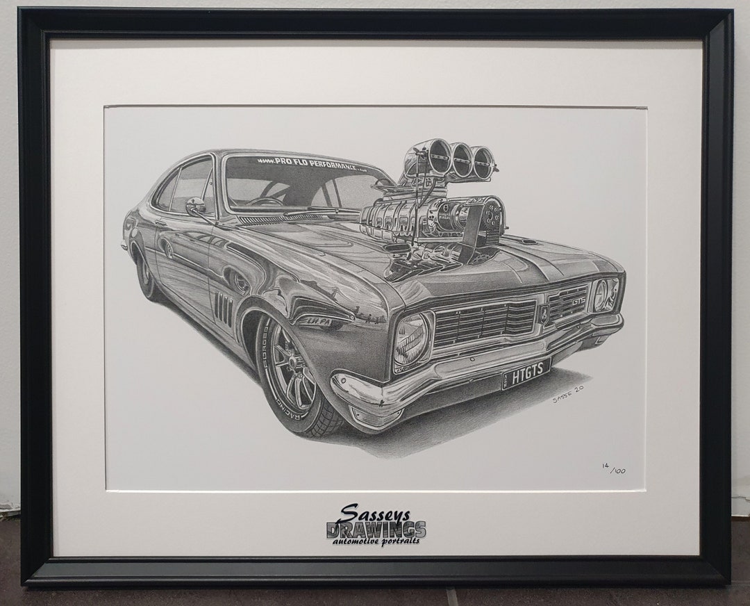 Framed Holden 1969 HT GTS Monaro Street Machine A3 Print off Original ...