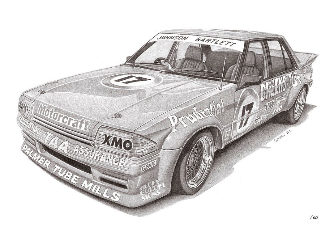 Dick Johnson's Greens-tuf Bathurst XE Falcon A3 Print off Original ...