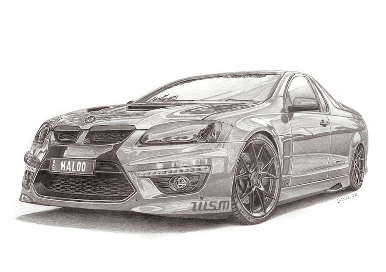 Holden VE Commodore Maloo Ute A3 Print off Original Pencil Drawing ...