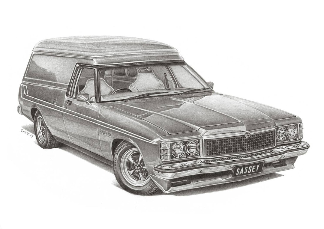 1978 Holden HZ Sandman Panelvan A3 Print off Original Pencil Drawing ...