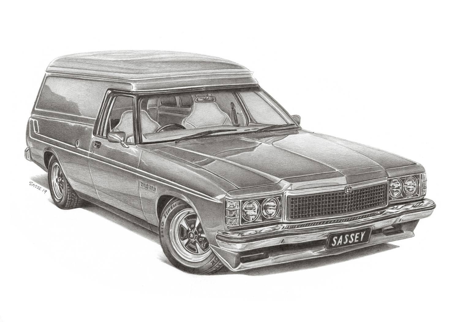 1978 Holden HZ Sandman Panelvan A3 Print off Original Pencil - Etsy ...