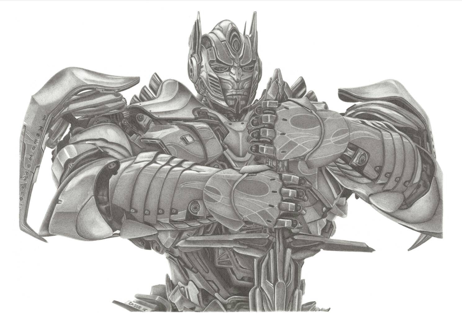 Buy Framed Optimus Prime Transformers A3 Print off Original Pencil ...