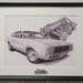 Framed 1969 Holden LC Torana Drag Car A3 Print off Original Pencil ...