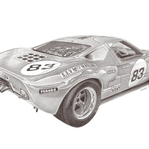Framed Ford GT40 Race Car A3 Print off Original Pencil Drawing Limited ...