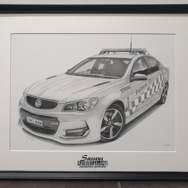 Holden 1971 HQ GTS Monaro hanful A3 Print off Original Pencil Drawing ...