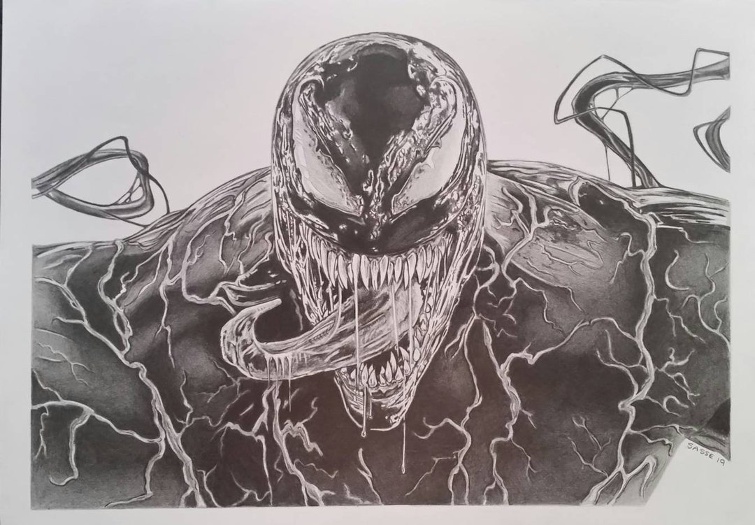 Orginal Artwork Venom A3 Fine Art Graphite Pencil Drawing - Etsy