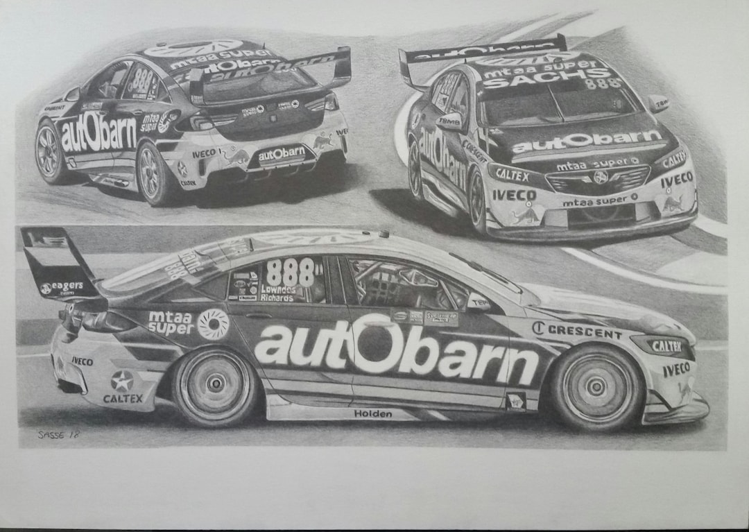 Original Artwork 2018 Bathurst Winners Lowndes/richards Autobarn ...