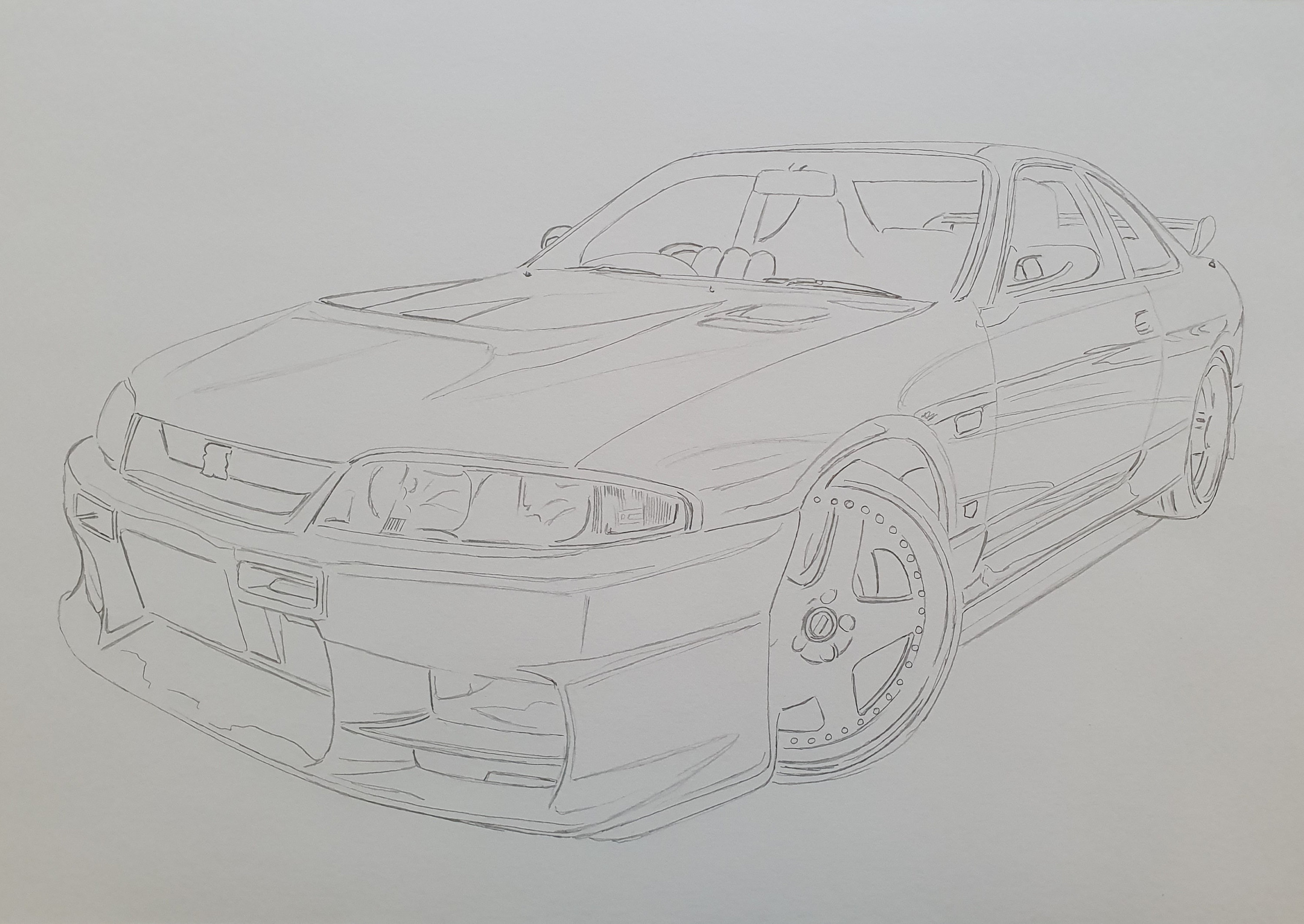 Orginal Artwork Nissan Skyline R33 GTR A3 Fine Art Graphite - Etsy