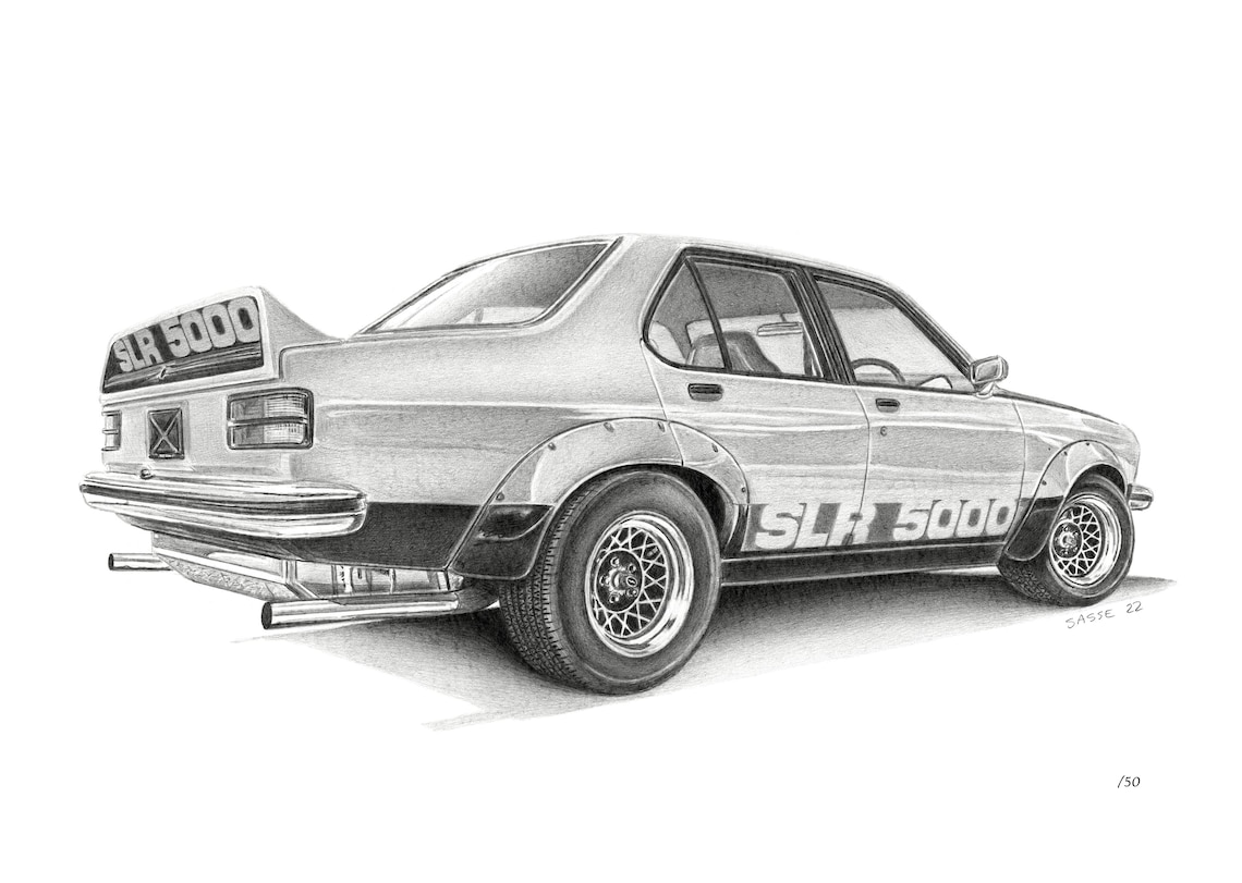 Holden Torana LX SLR5000 Print off Original Pencil Drawing Limited 50 ...