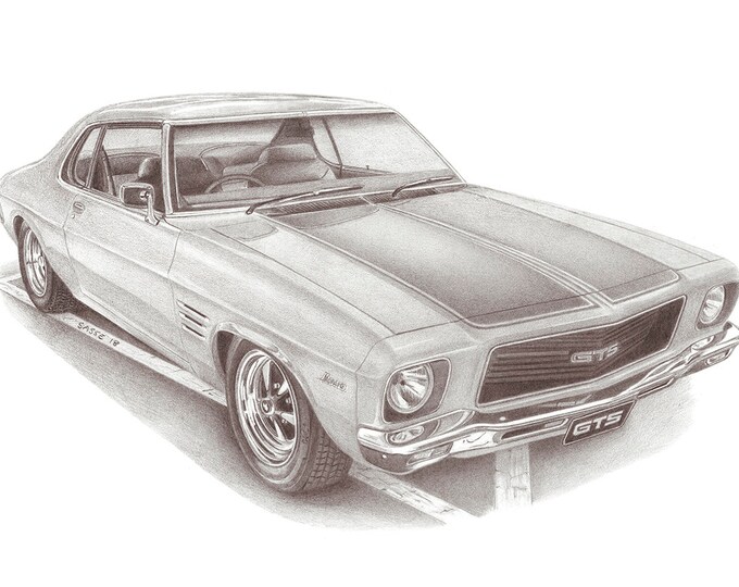 1973 Holden HQ Monaro GTS A3 Print off Original Pencil Drawing - Etsy ...