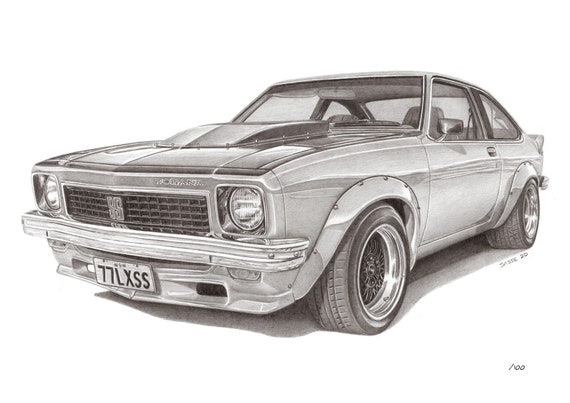 1977 Holden LX Torana A9X A3 Print off Original Pencil Drawing | Etsy