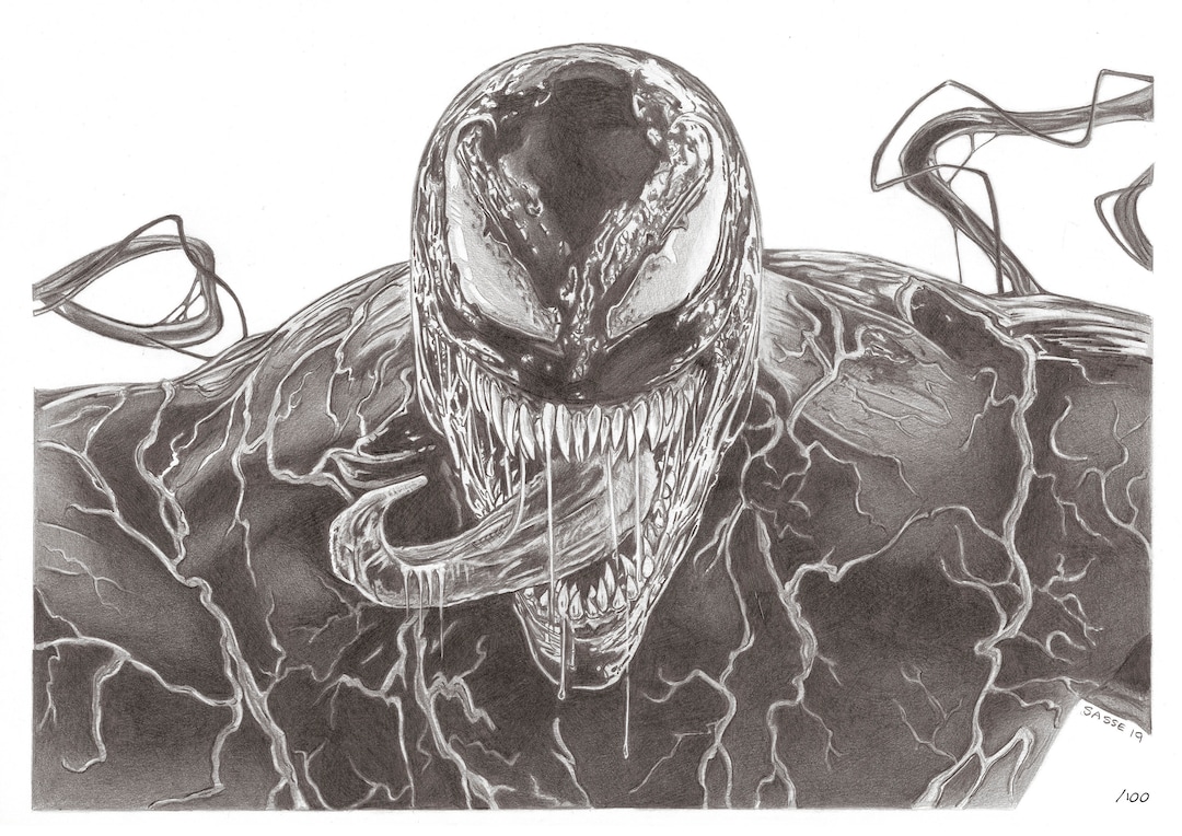 Venom A3 Print off Original Pencil Drawing Limited 100 Copies - Etsy
