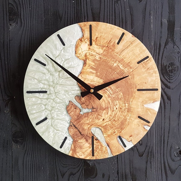 Resin and Wood Clock - Etsy