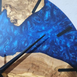 Custom Olive Wood & Resin Wall Clock: Live Edge Rustic Home Decor - Etsy