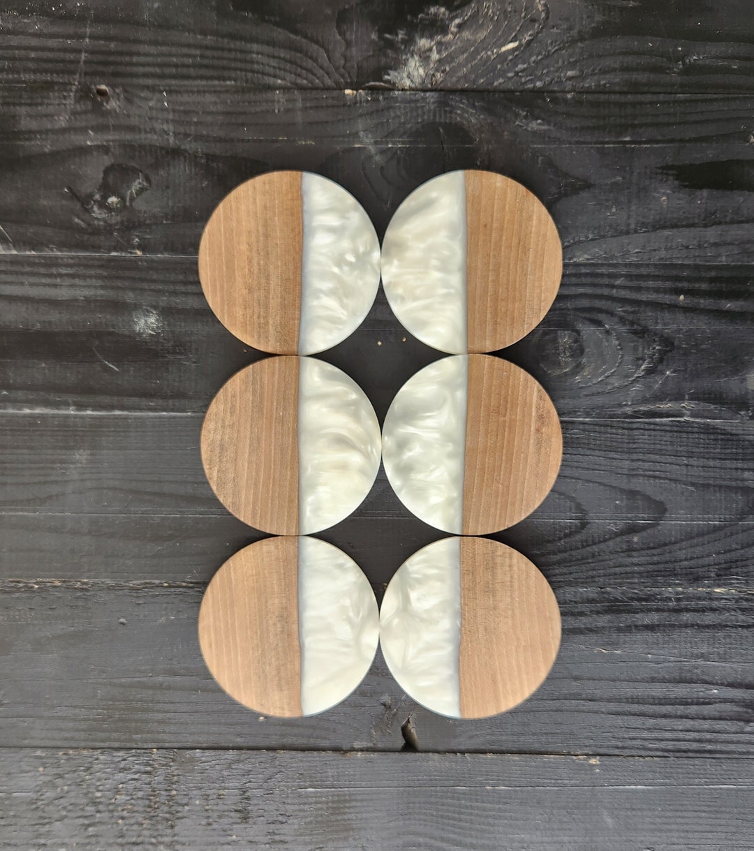 Walnut Wooden Epoxy Coaster, Resin and Walnut Hexagon Coasters, Square ...