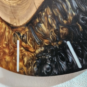 Custom Resin & Olive Wood Wall Clock: Live Edge Rustic Decor - Etsy