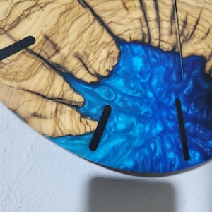 Custom Olive Wood & Resin Wall Clock: Live Edge Rustic Home Decor - Etsy