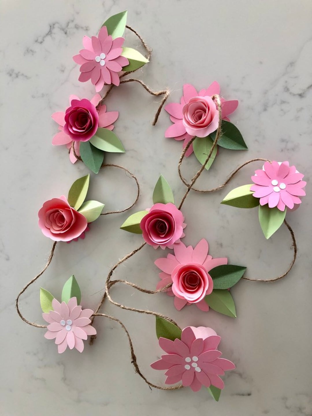 Pink Paper Flower Garlands - Etsy