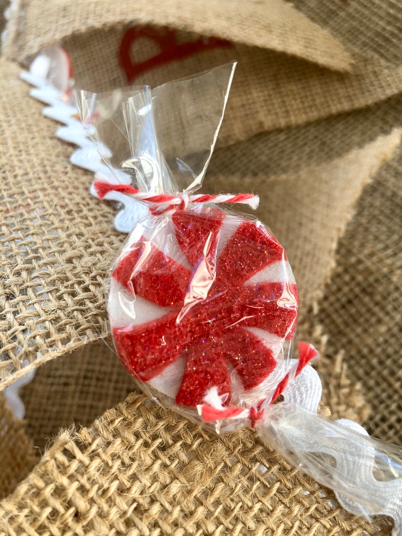 Christmas Peppermint Candy Mini Gift Toppersset of 6 With 6 - Etsy